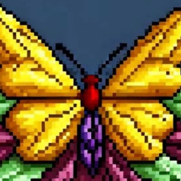 Pixel butterflies by edviin art Polygon - DOXXY
